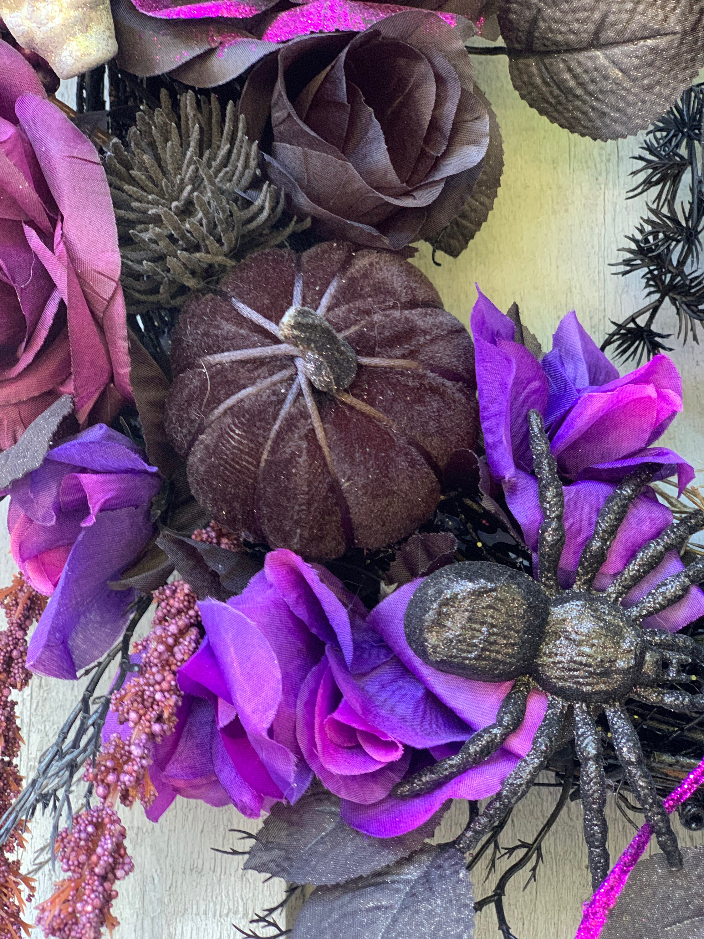 Gothic Raven & Spiders Halloween Wreath Halloween Wreath Front - Etsy