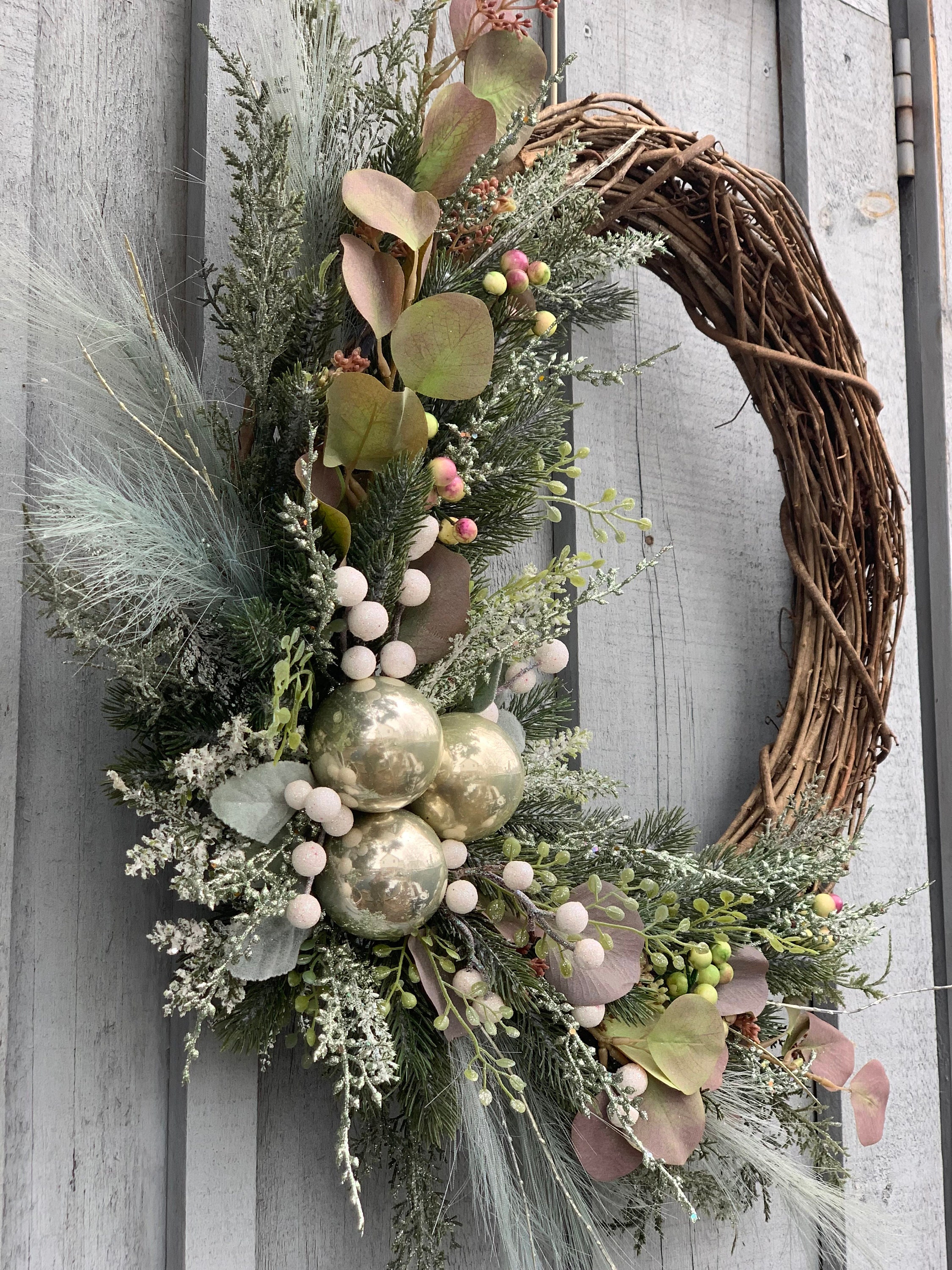 Elegant Winter Wreath Christmas Wreath Modern Christmas Wreath - Etsy