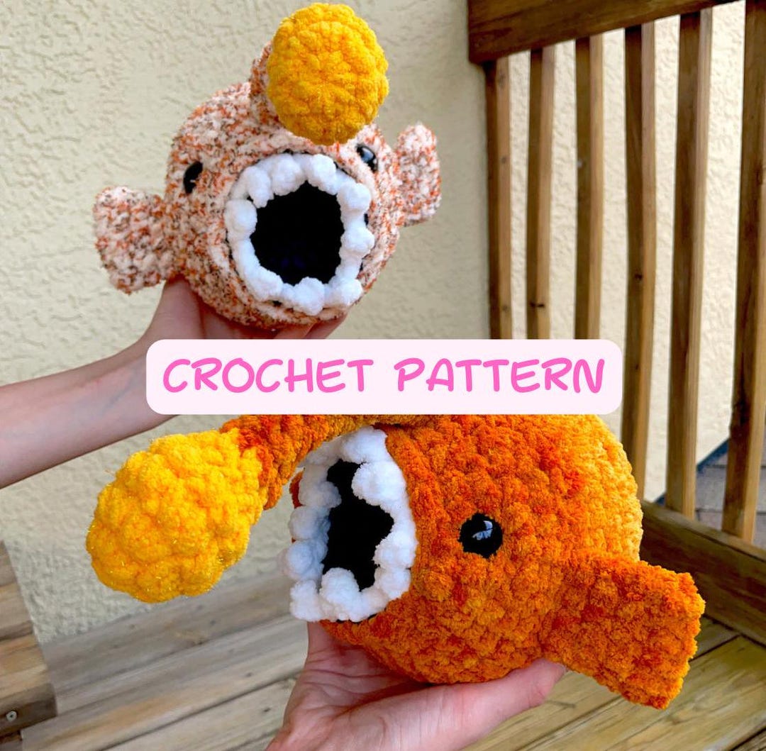 Angler Fish Crochet Pattern, Low Sew Amigurumi Instructions, Crochet ...