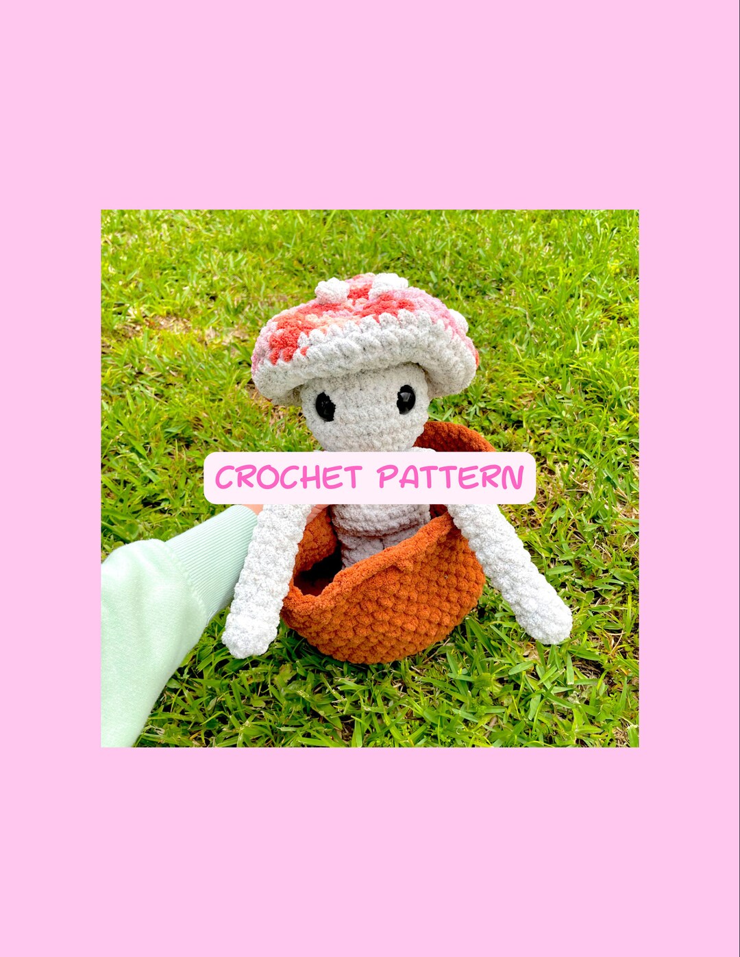 MINI Mushroom Crochet Pattern Basket Buddy PDF DOWNLOAD - Etsy
