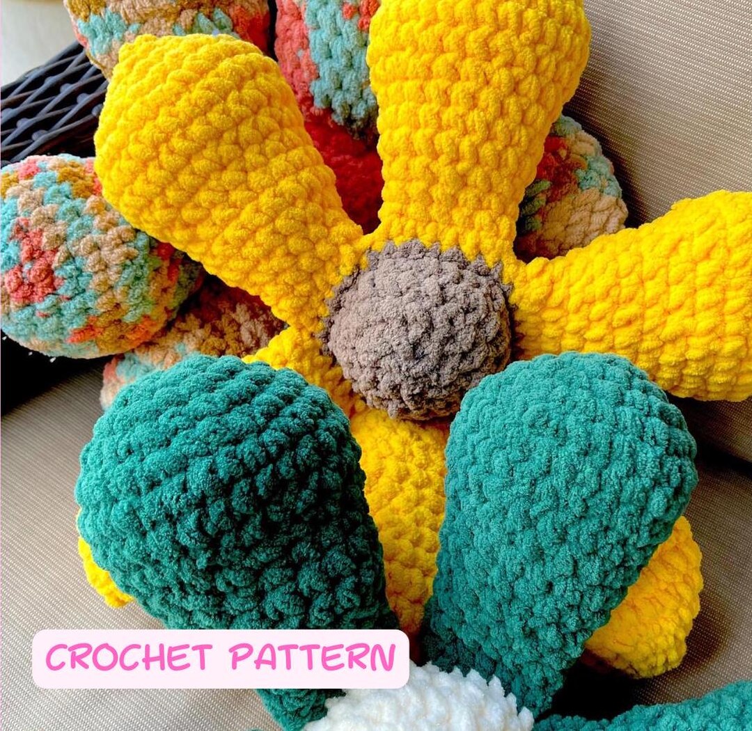 No Sew Floppy Flower Pillow Crochet Pattern | PDF DOWNLOAD - Etsy