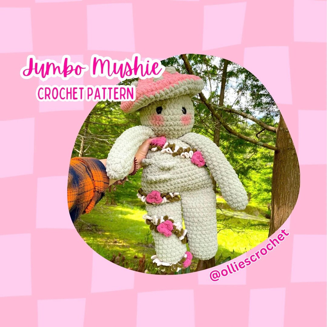 Jumbo Mushie Crochet Pattern, Easy Crochet Instructions, Beginner ...