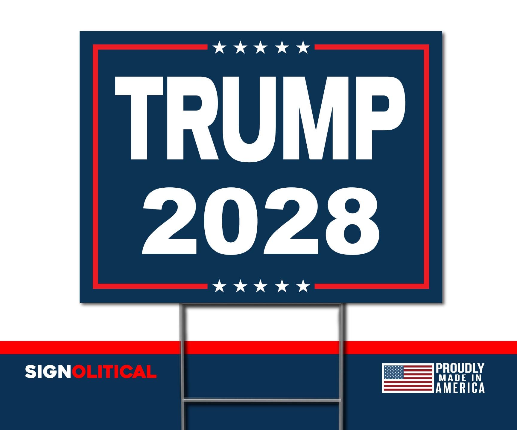 Trump 2028 President Donald Trump - Double Sided Rally Yard Sign With ...