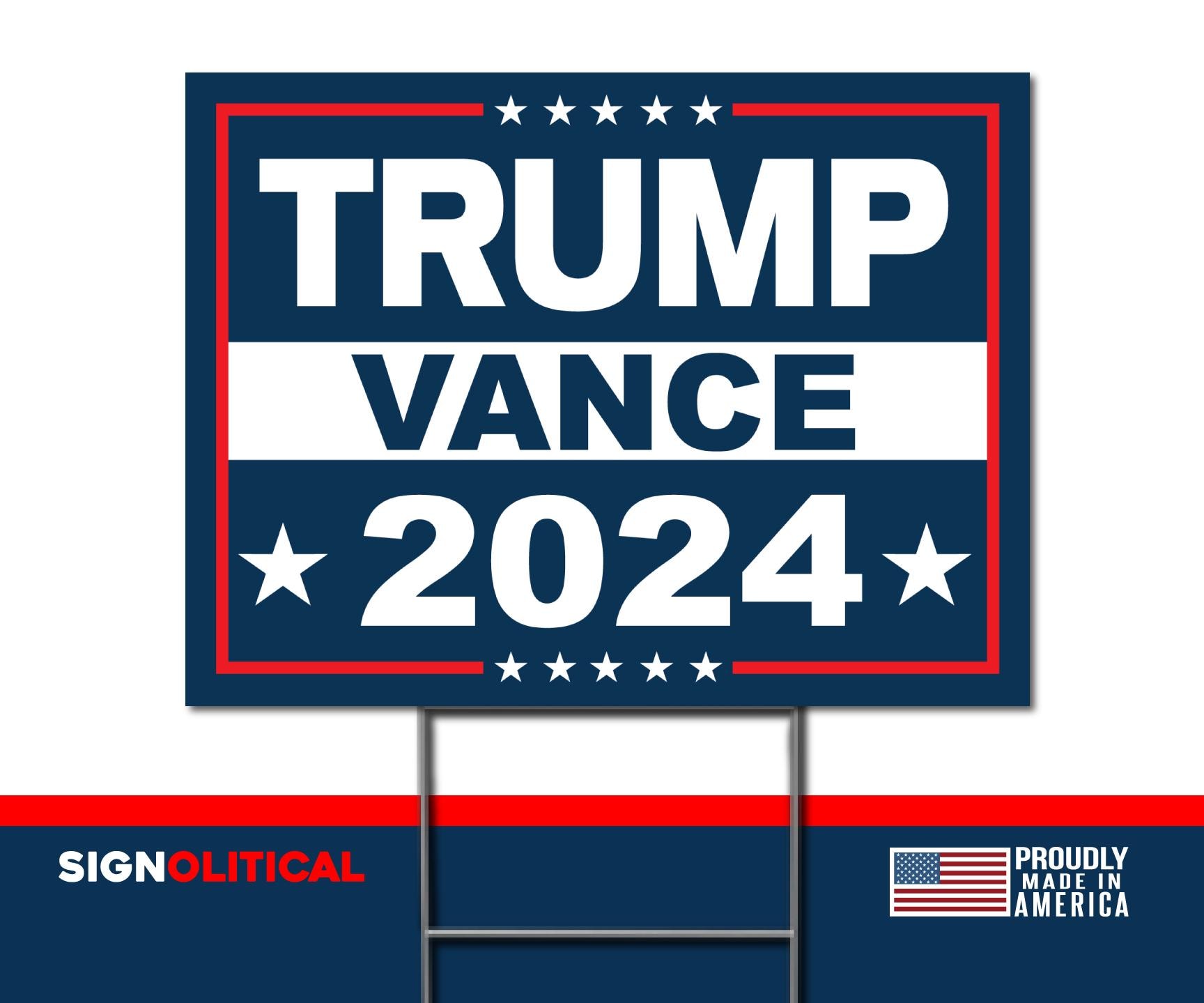 Trump JD Vance for President 2024 - Double Sided Rally Yard Sign With ...