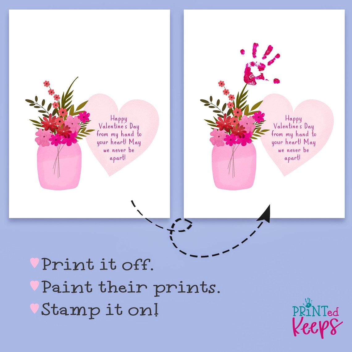 Mason Jar Handprint Art Bundle / Mason Jar Valentine's Kid's Craft ...