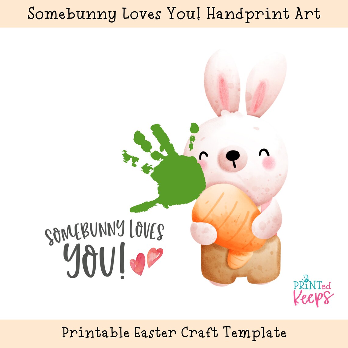 Bunny Carrot Handprint Art / Somebunny Loves You Craft / Easter ...