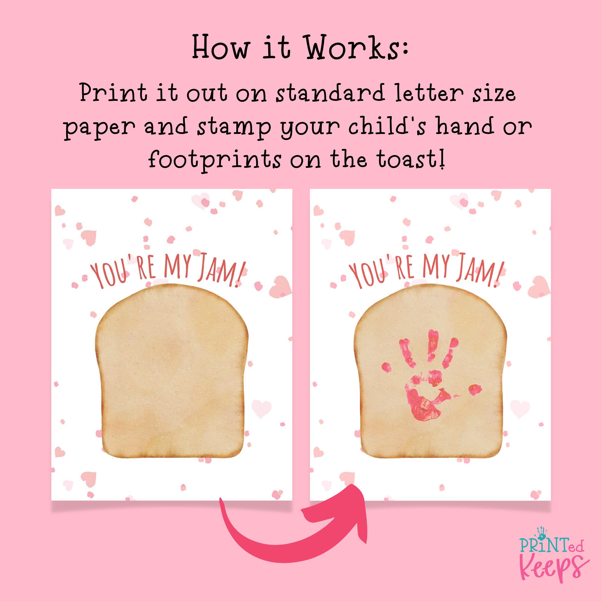 You're My Jam! Hand Print Art for Kids / Handprint Template Printable ...