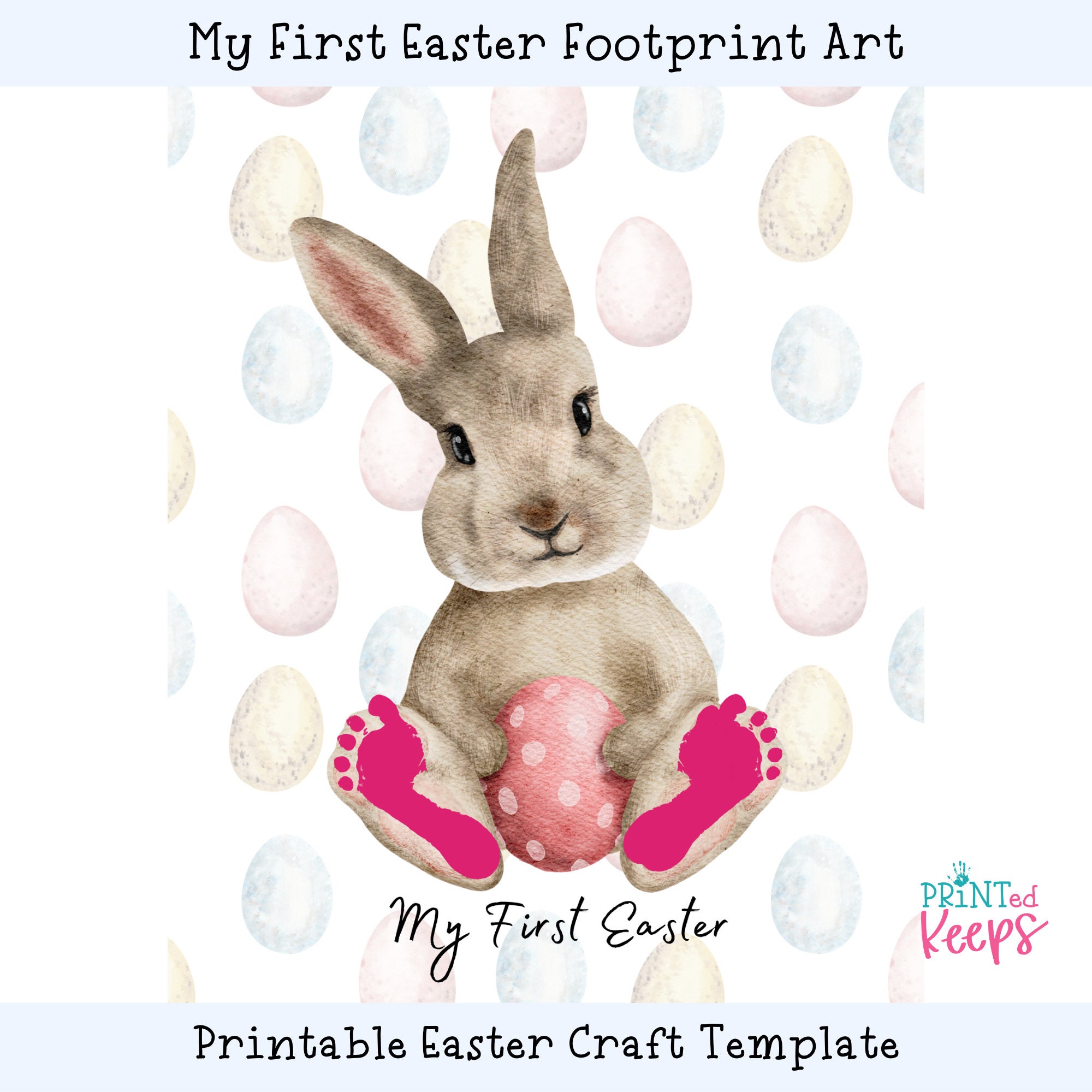 First Easter Bunny Footprint Art Craft / My First Easter Art / Easter ...