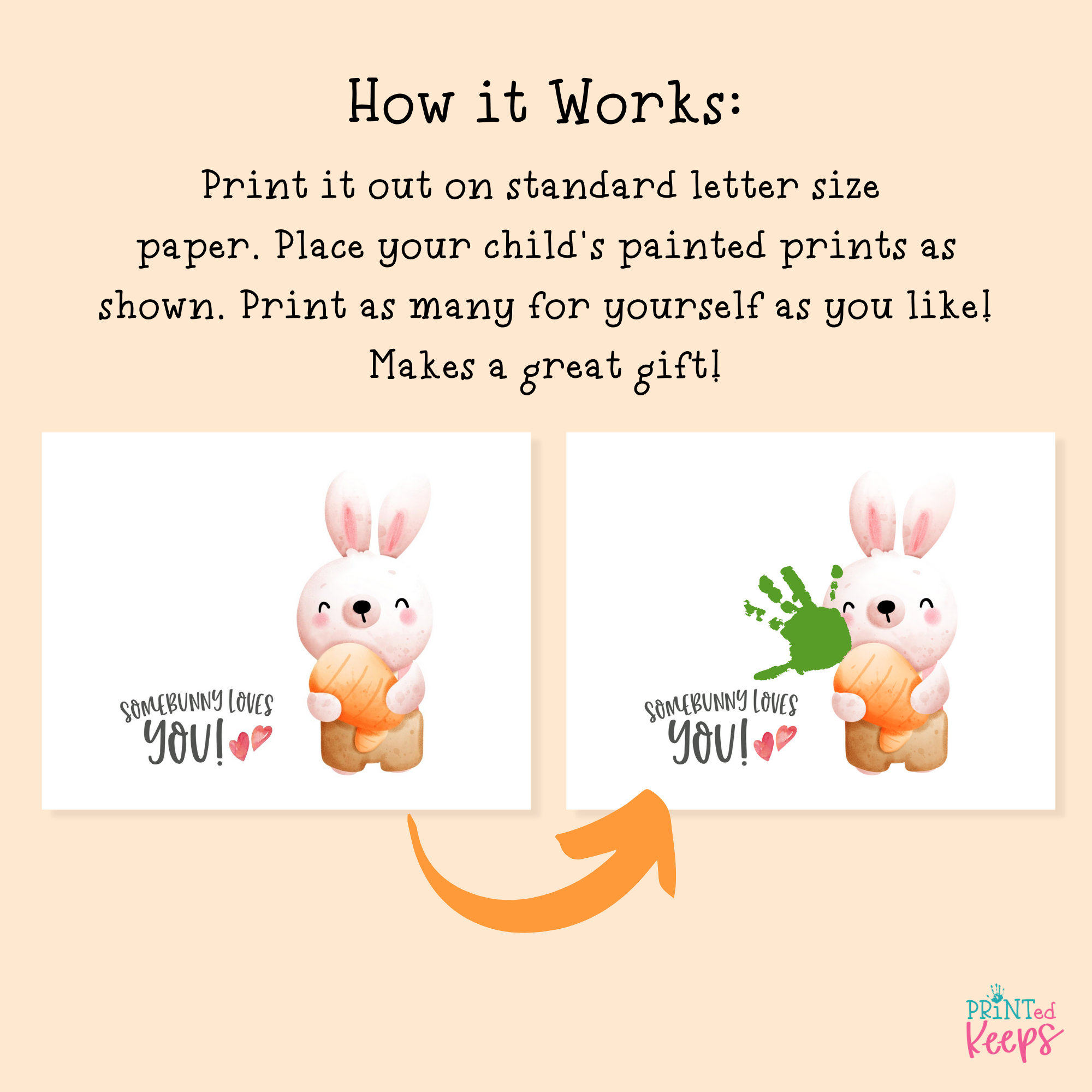Bunny Carrot Handprint Art / Somebunny Loves You Craft / Easter ...