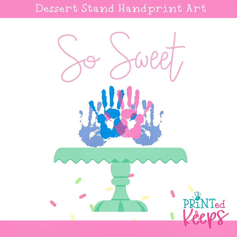 Dessert Stand Handprint Art / Birthday Cake Stand Handprint Craft ...