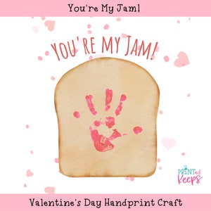 You're My Jam! Hand Print Art for Kids / Handprint Template Printable ...