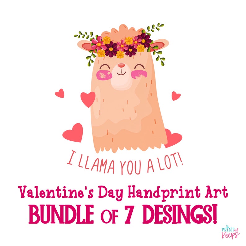 Valentine's Day Handprint Art Bundle / Valentine's Crafts / I Llama You ...