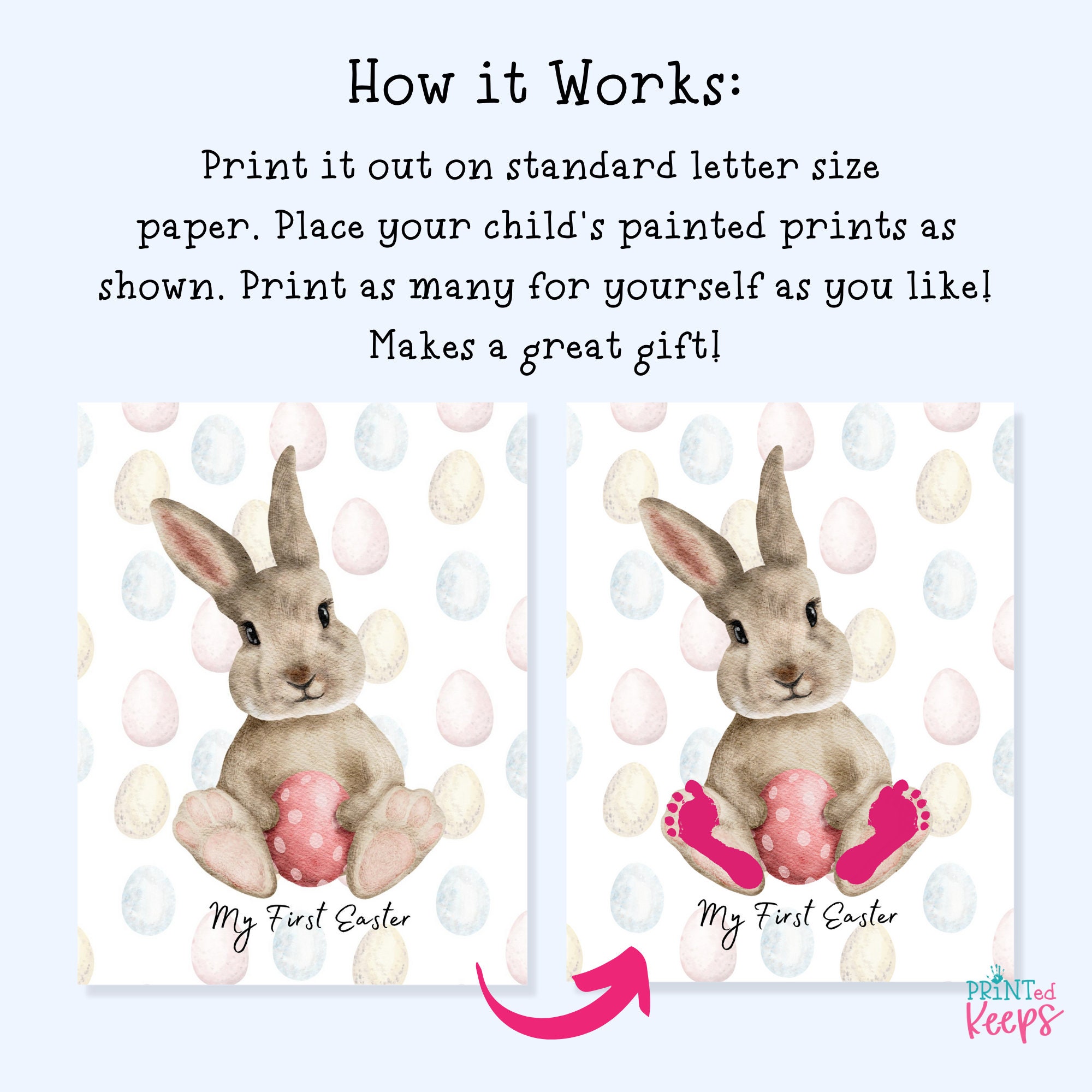 First Easter Bunny Footprint Art Craft / My First Easter Art / Easter ...