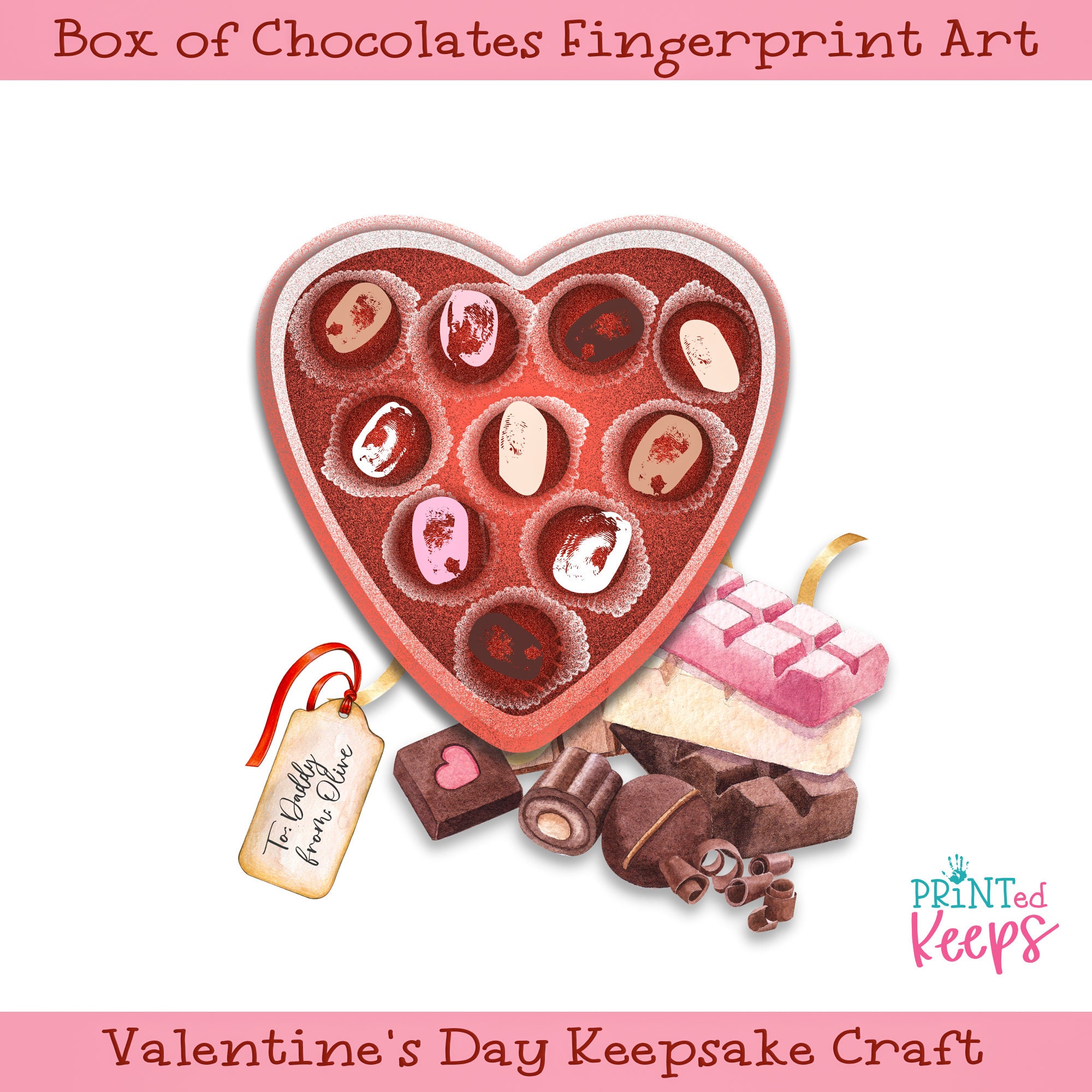 Box of Chocolates Art for Valentine's Day / Valentine's Thumbprint ...