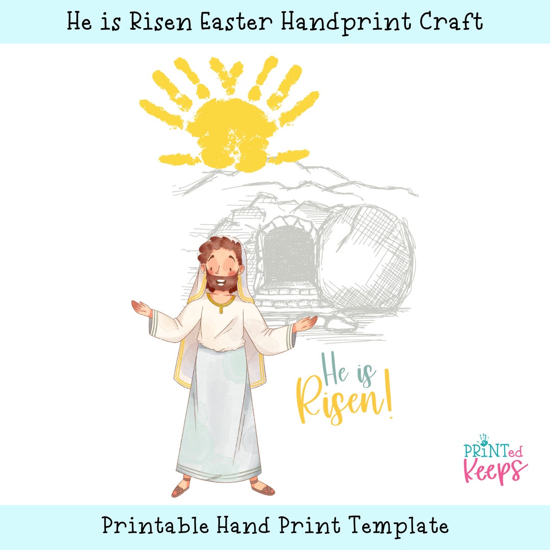 He is Risen Easter Handprint Craft / Handprint Sun Easter Craft / Jesus ...