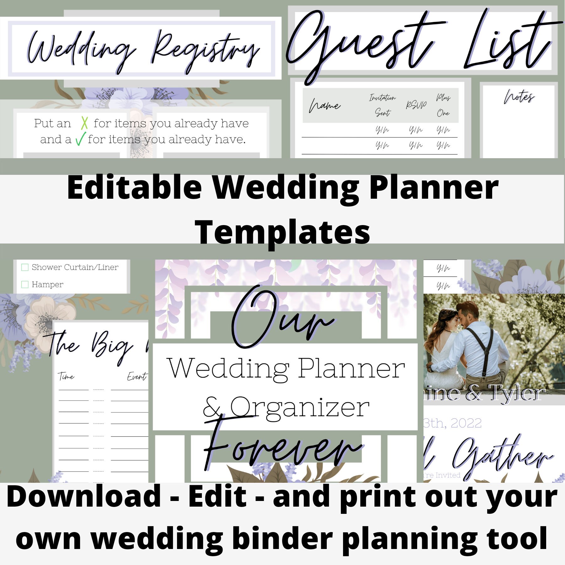 Soft Floral Wedding Organizer Template - Download - Edit - and Print ...