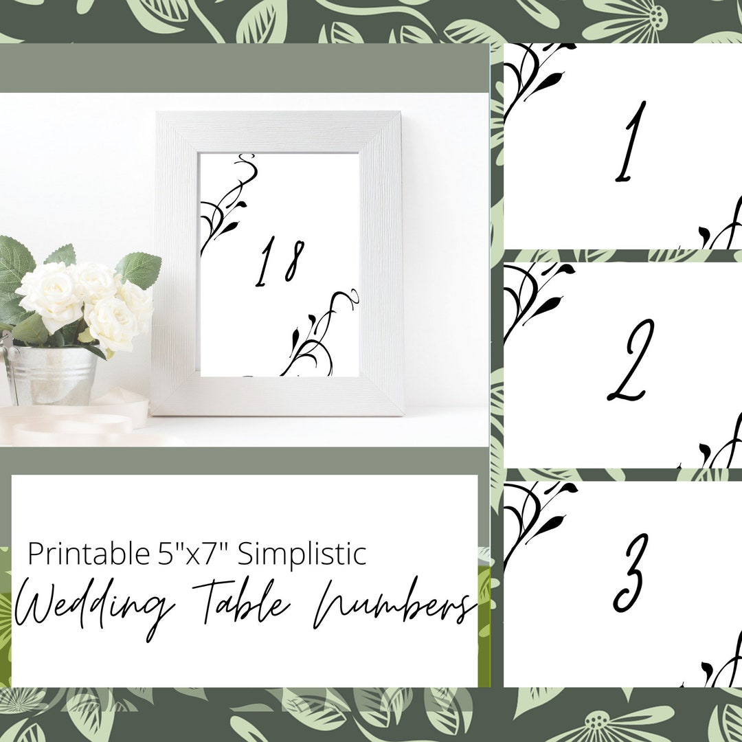 Simple Canva Editable Table Numbers - Etsy