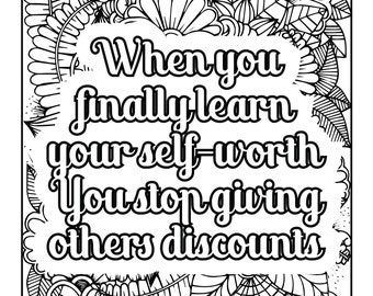 Self Worth Coloring - Etsy