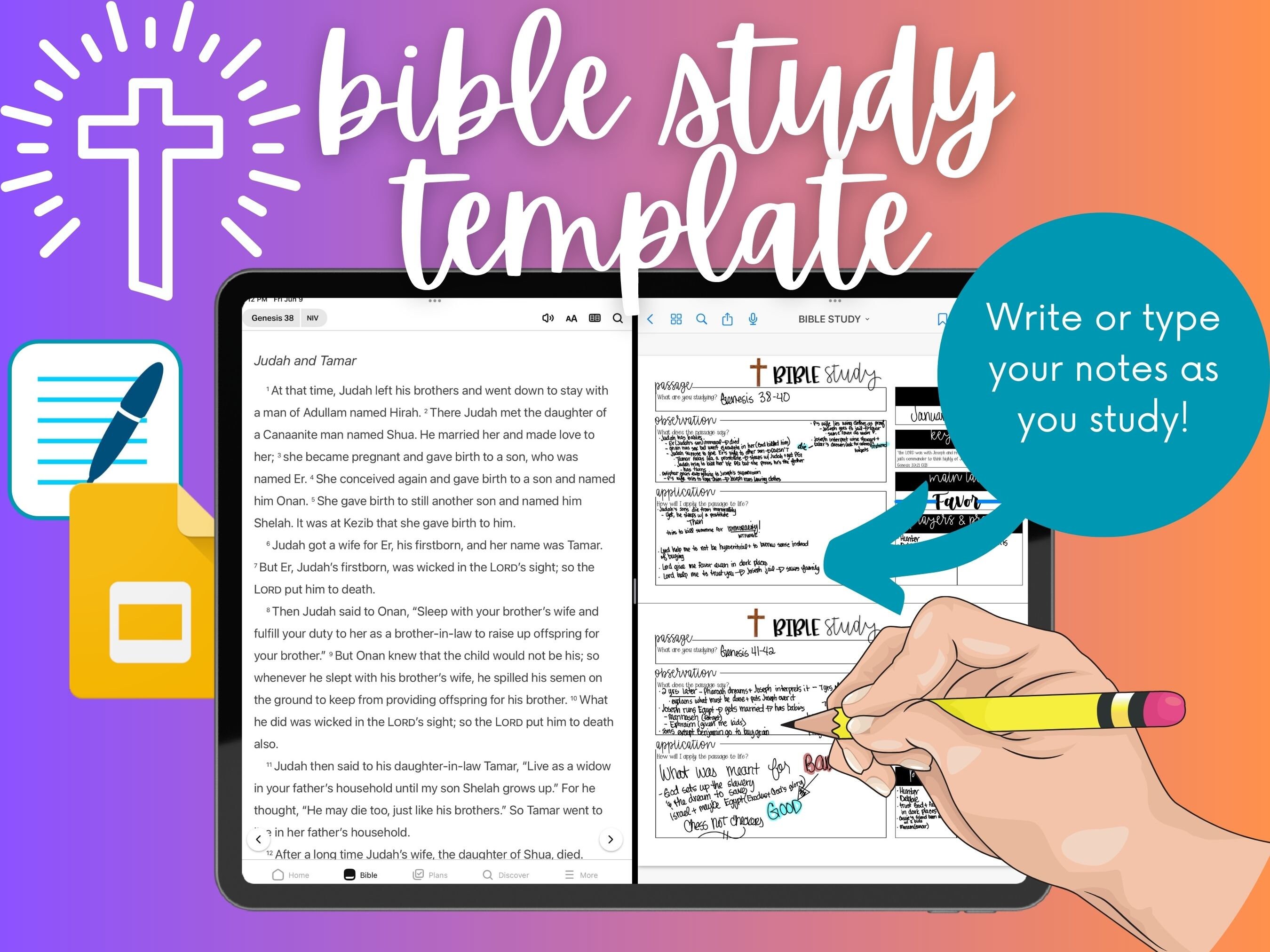 Bible Study Template-google Slides, & Goodnotes Compatible and ...