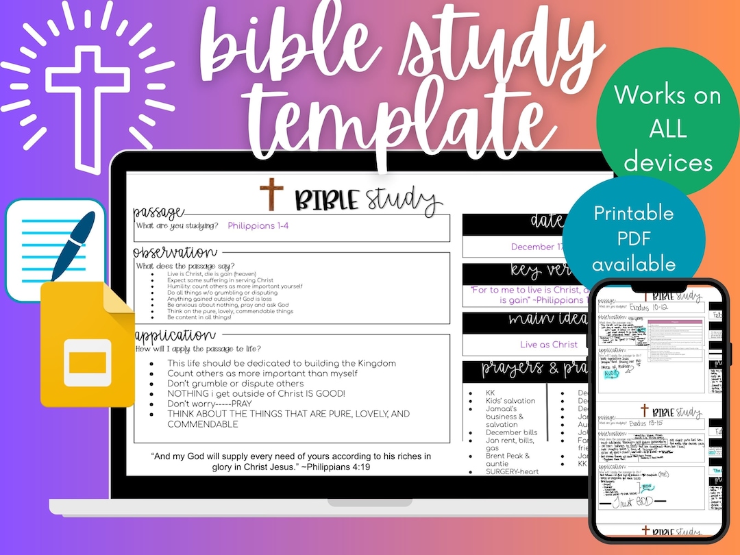 Bible Study Template-google Slides, & Goodnotes Compatible and ...
