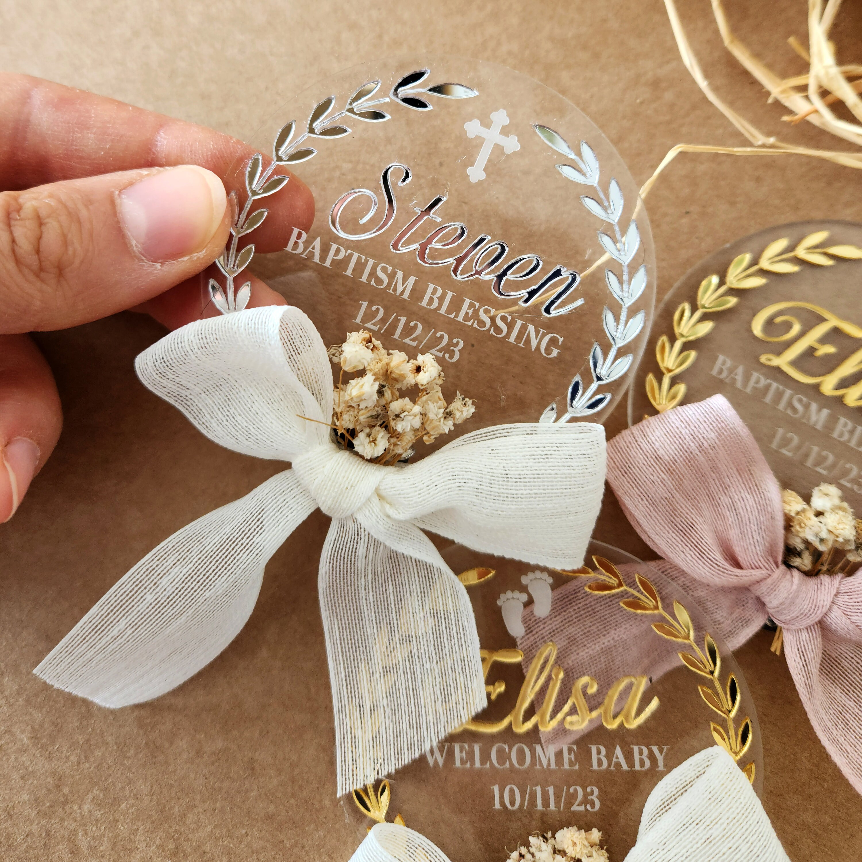 Personalized Baptism and Christening Favors | Handmade Blessing Magnets ...