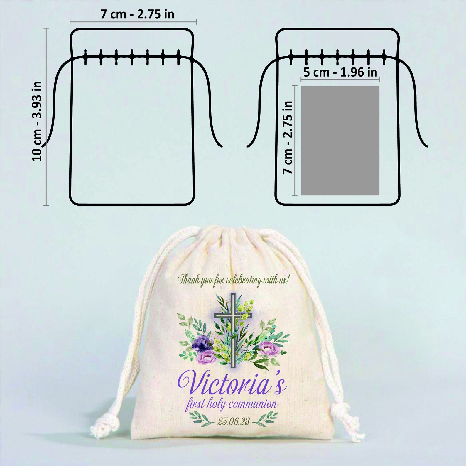 Personalized Eco Friendly Drawstring Pouch Bag | Natural Cotton Fabric ...