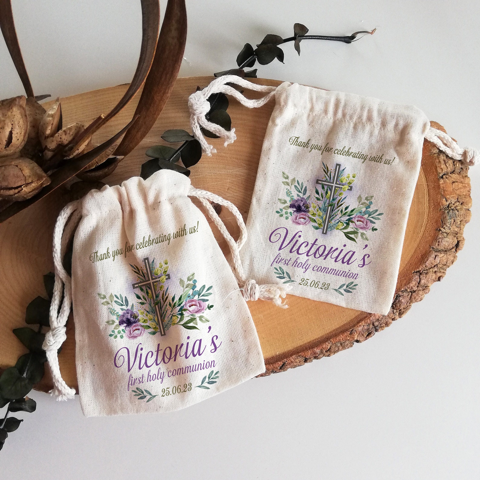 Personalized Eco Friendly Drawstring Pouch Bag | Natural Cotton Fabric ...