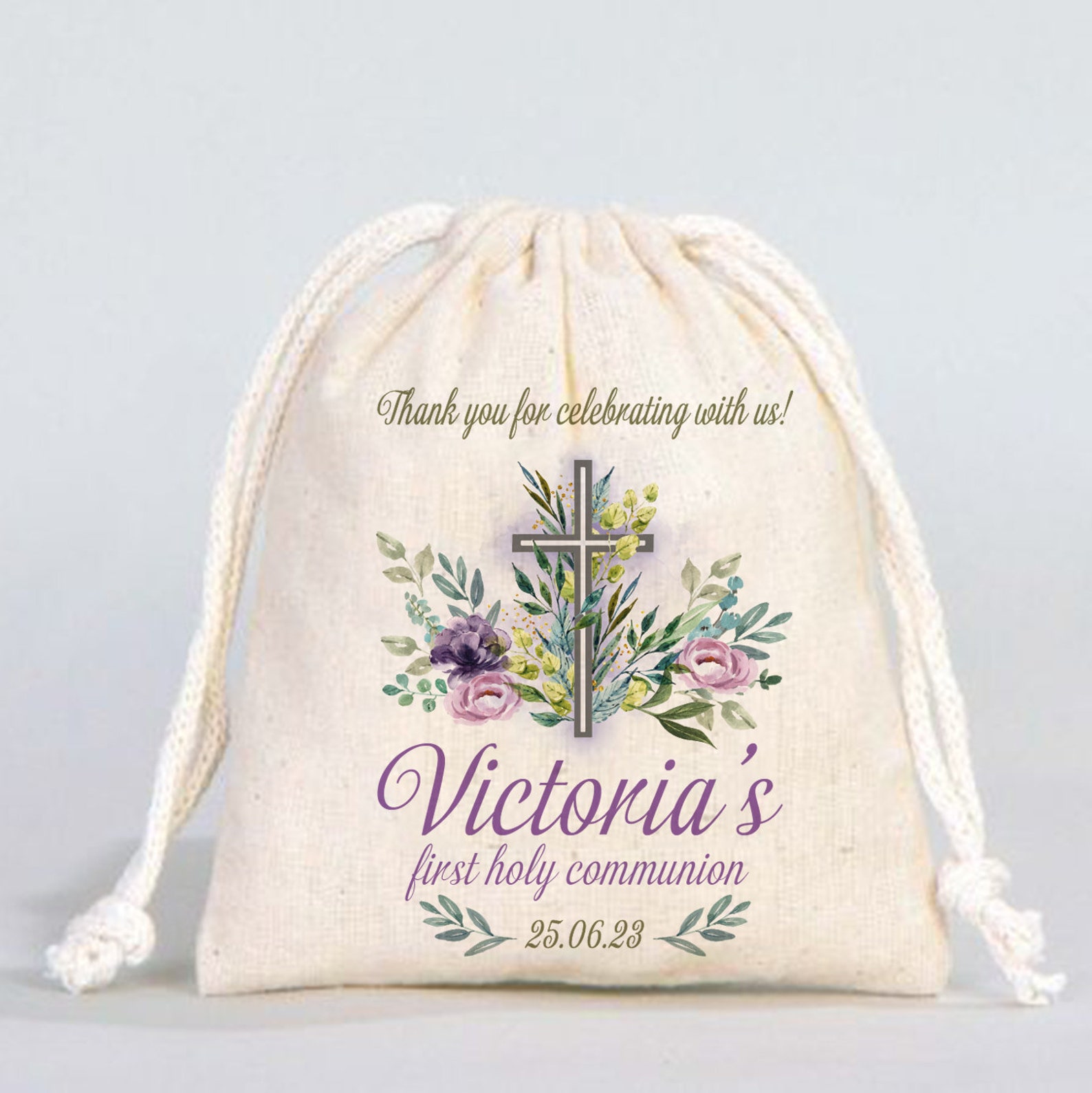Personalized Eco Friendly Drawstring Pouch Bag | Natural Cotton Fabric ...