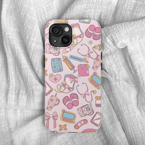 Girly Nurse Things Phone Case, Pink Nuse Phone Case, Nurse Collage ...