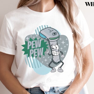 Funny Healthcare Worker Shirt, Funny CNA PCT Tee, Cute Pew Pew Barcode ...