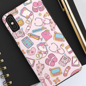 Girly Nurse Things Phone Case, Pink Nuse Phone Case, Nurse Collage ...