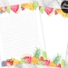 Colorful Summer Fruit Printable Stationary Paper, Tropical Fruit ...