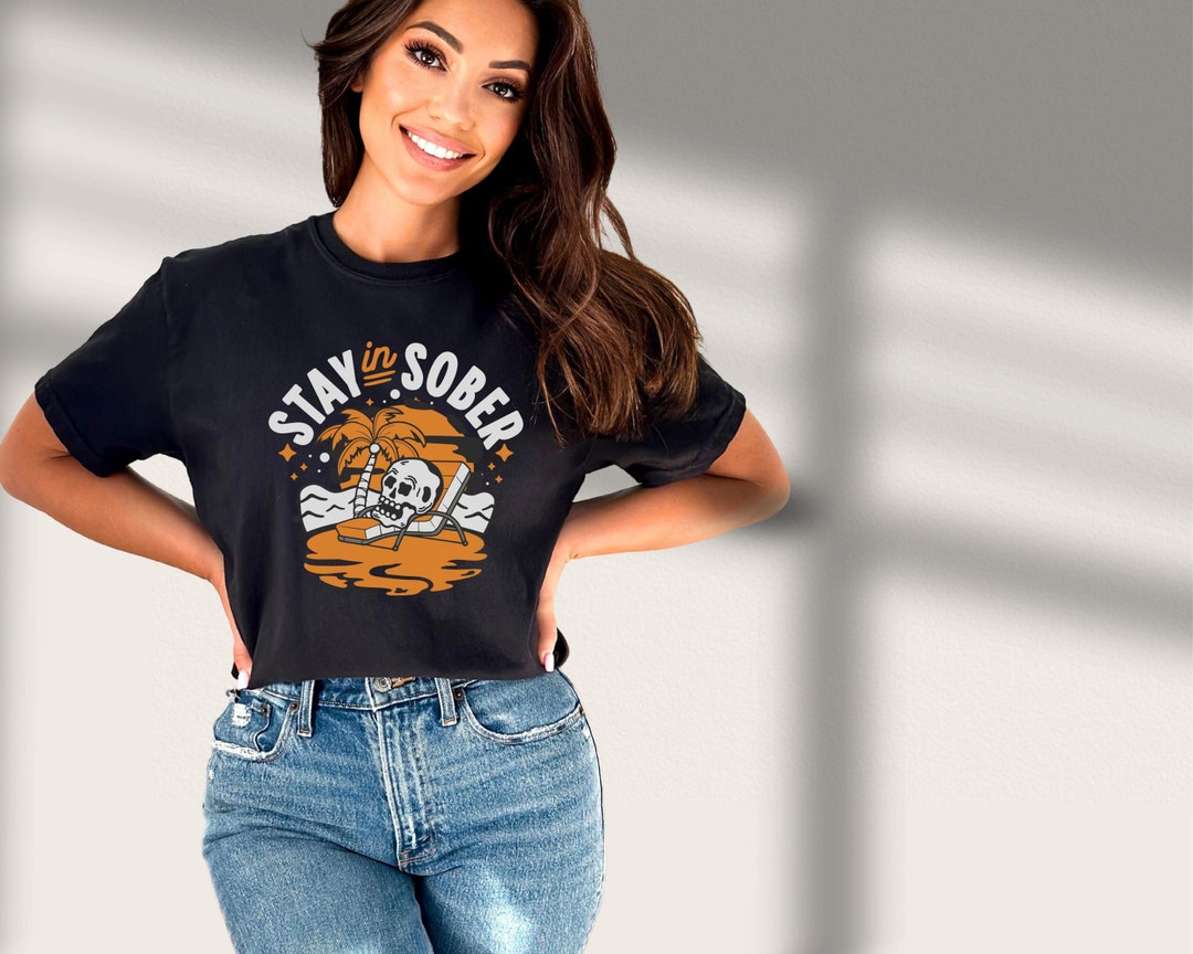 Staying Sober Skeleton Beach Shirt, Summer Sobriety Shirt, Recovery ...