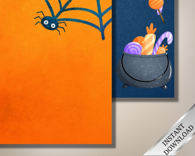 Set of Halloween Editable Message Card Templates Shineon - Etsy