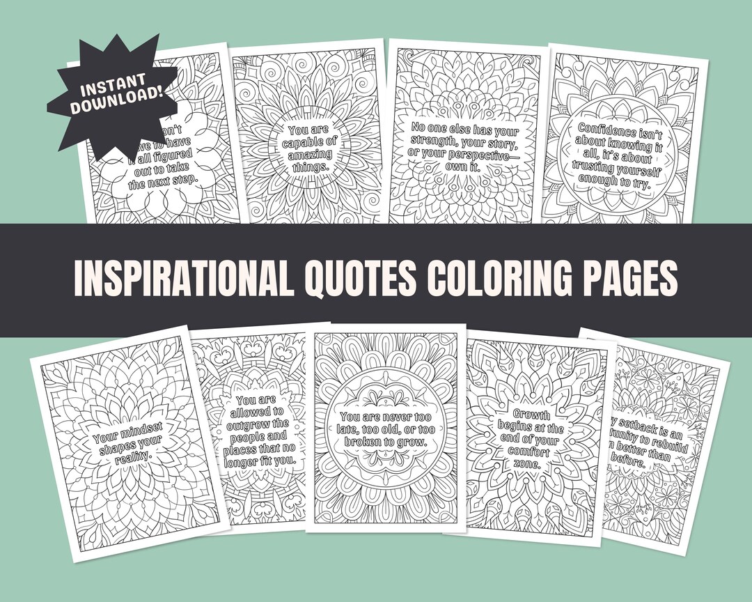 Inspirational Quotes Coloring Pages, Adult Coloring Pages, Motivational ...