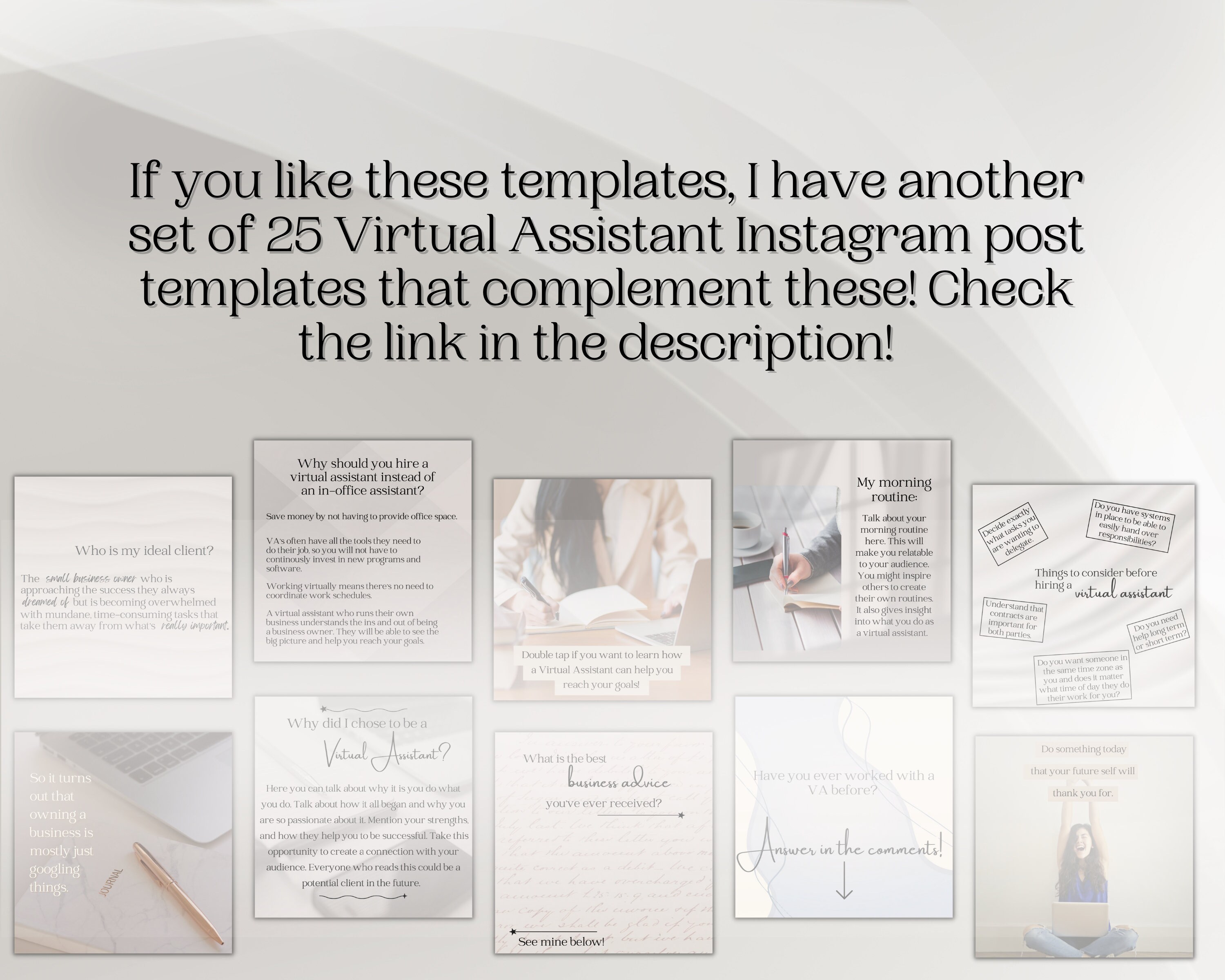 Virtual Assistant Instagram Templates Ready to Post Social | Etsy