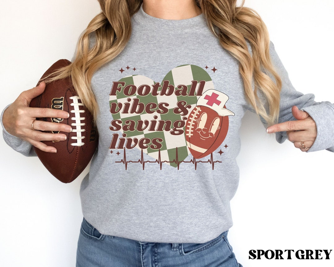 Football Nurse Shirt, Retro Cartoon Football Vibes and Saving Lives ...