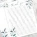 Greenery Thank You Printable Stationary Paper, Digital Download ...