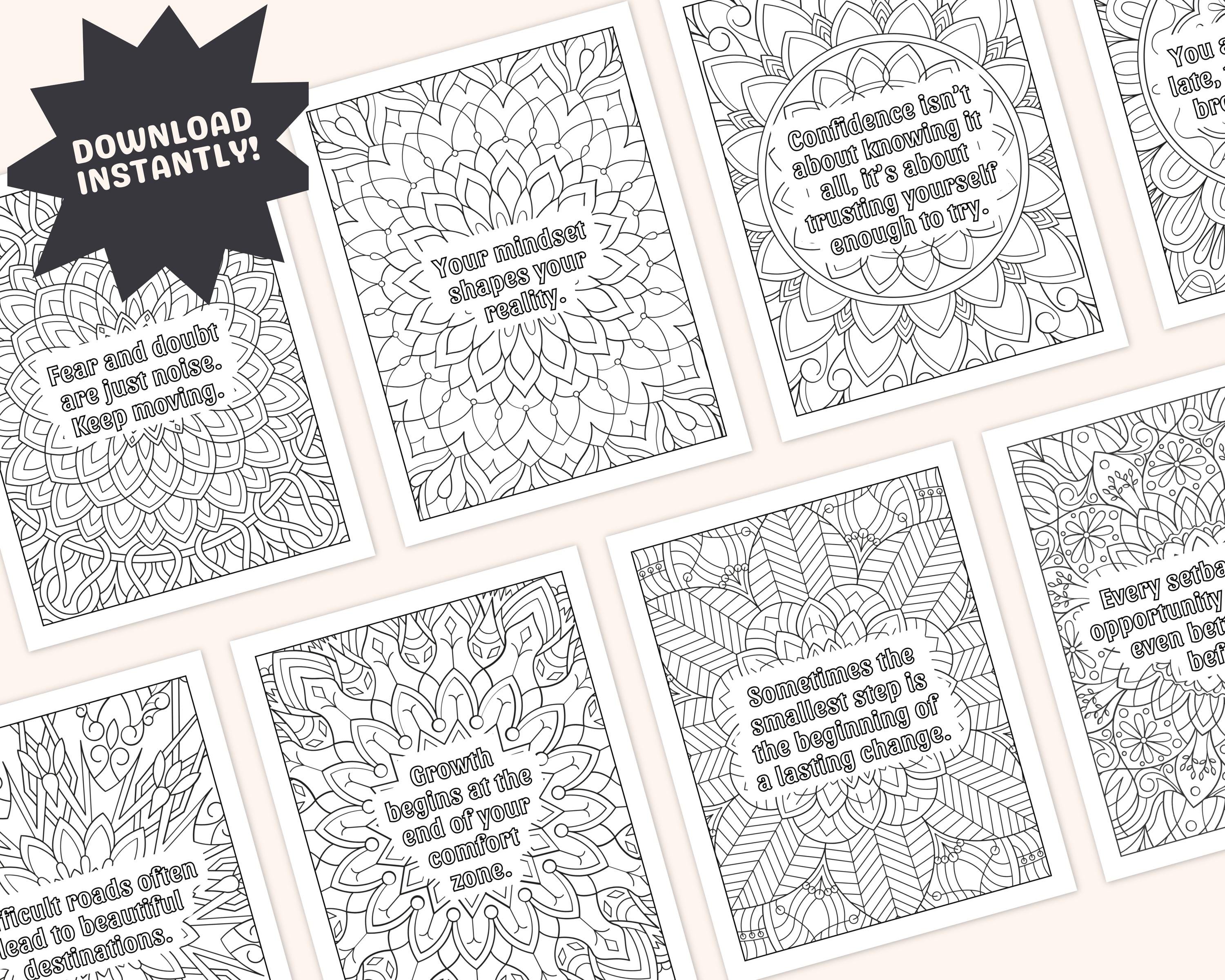 Inspirational Quotes Coloring Pages, Adult Coloring Pages, Motivational ...