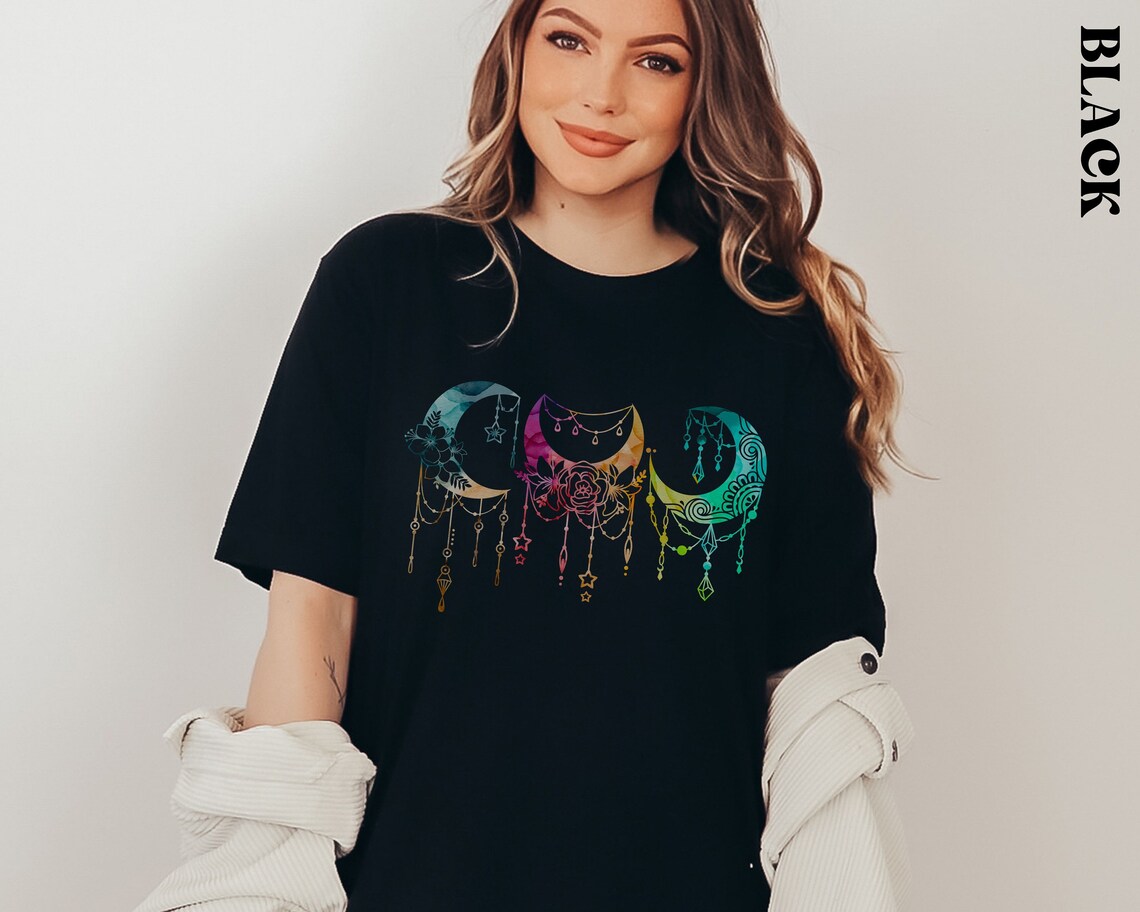 Celestial Crescent Moon Shirt Galaxy Dreamcatcher Floral - Etsy