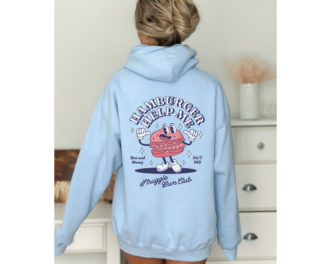 Hamburger Help Me Hoodie, Retro Mental Health Hoodie, Mental Breakdown ...