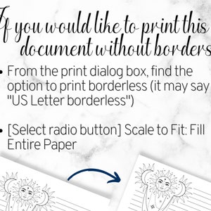 Celestial Sun Moon Printable Stationary Paper- Digital Download Magic ...