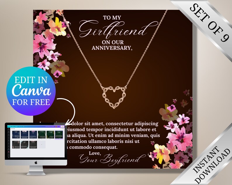 Set of Shineon Message Card Templates for POD Jewelry Sellers - Etsy