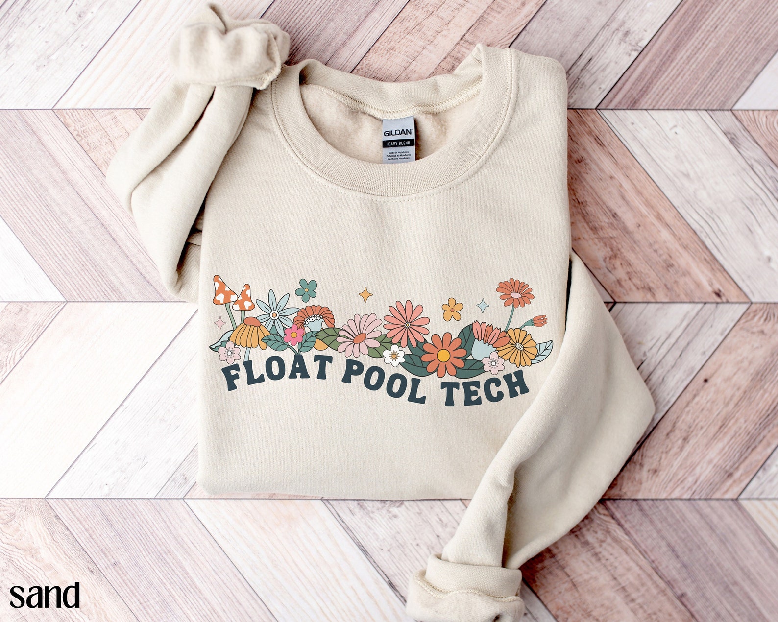 Floral Float Pool Tech Sweatshirt, Float Pool PCT Crewneck Sweatshirt ...