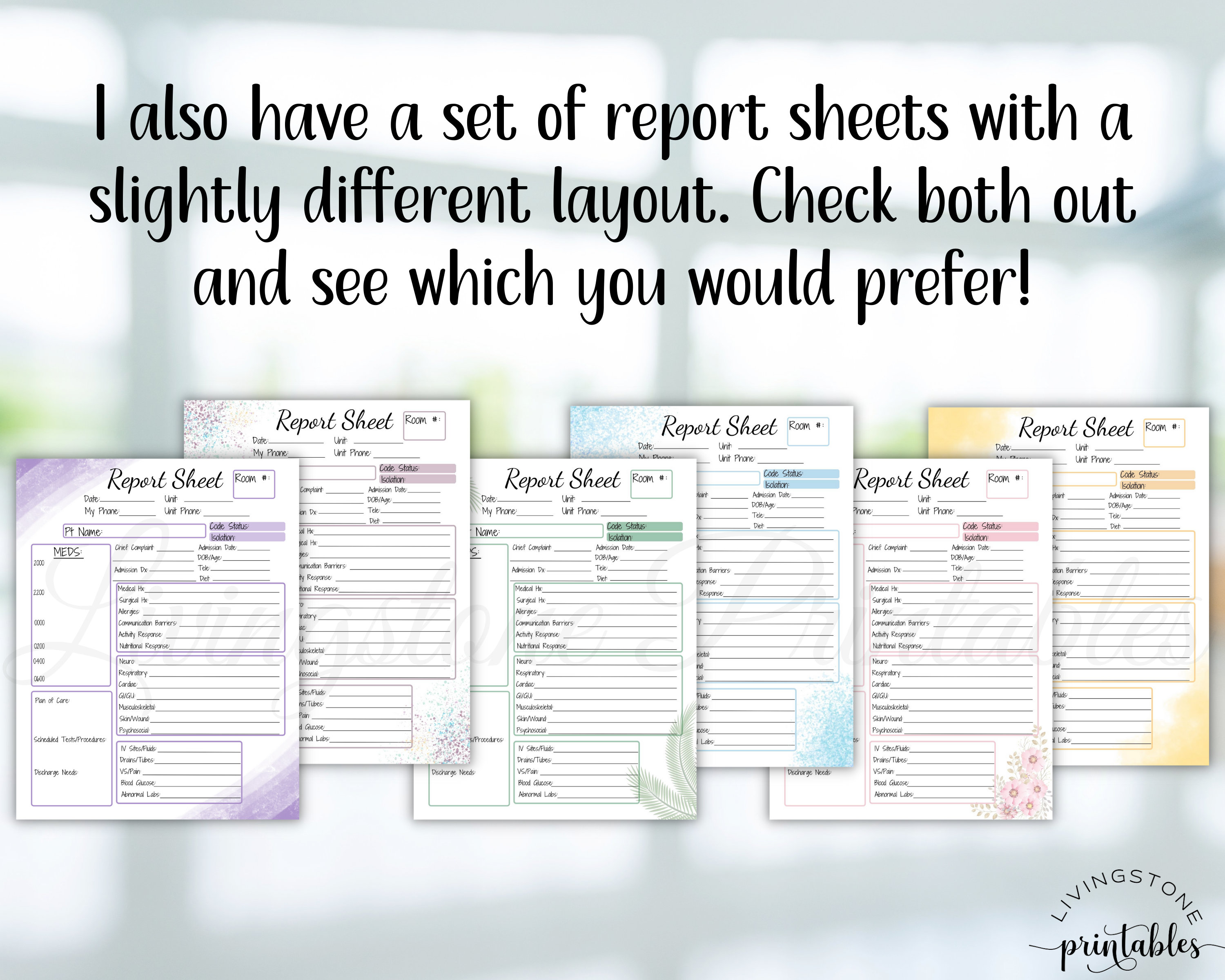 Pink Med Surg Report Sheet Printable Bedside Shift Report - Etsy