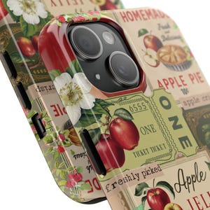 Apples Collage Phone Case, Vintage Fall Phone Case, Vintage Autumn ...