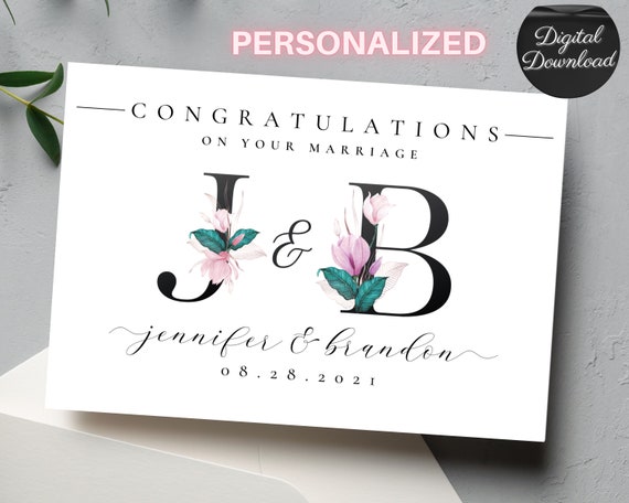 Printable Personalized Wedding Card Customized - Etsy