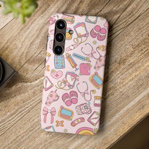 Girly Nurse Things Phone Case, Pink Nuse Phone Case, Nurse Collage ...