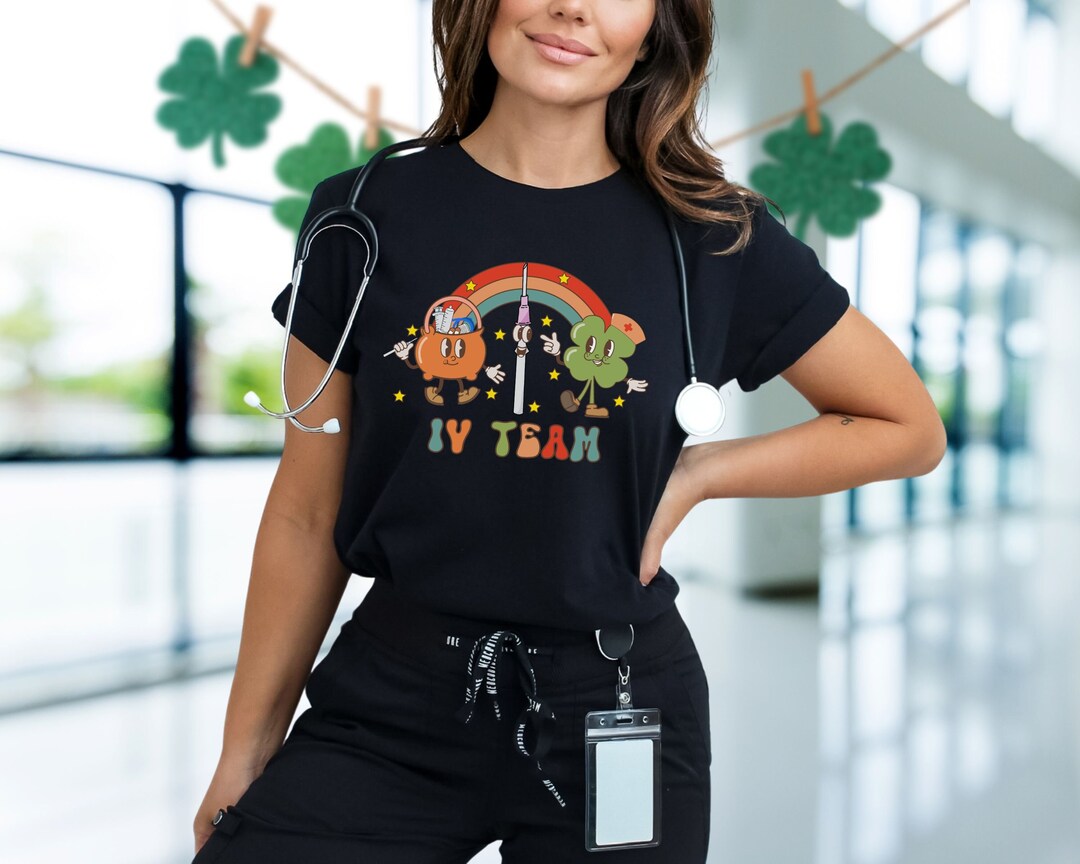 IV Team St. Patrick's Day Shirt, IV Nurse St. Patty's Day Shirt, Retro ...