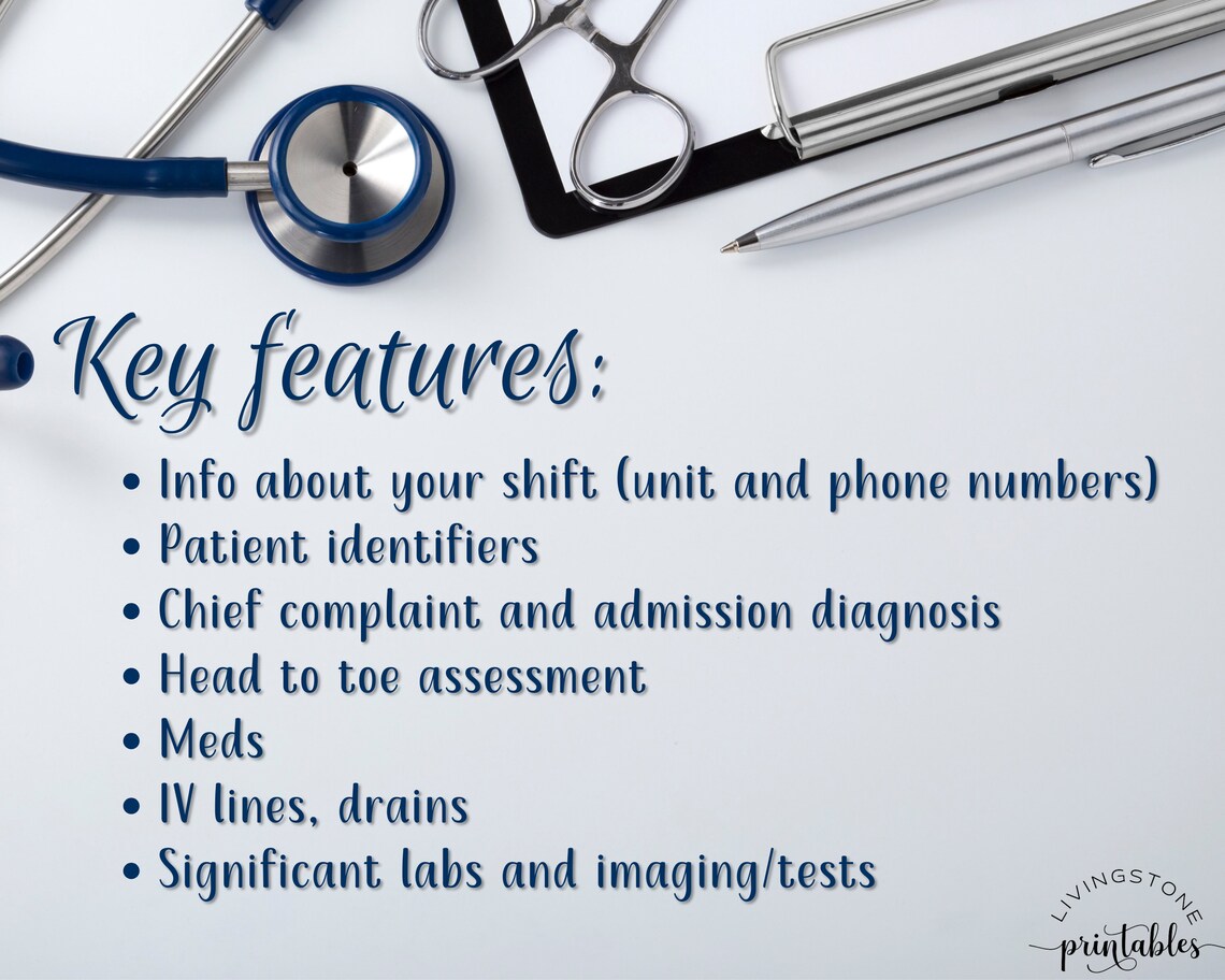 Set of Nursing Bedside Shift Report Sheets Day and Night Shift - Etsy